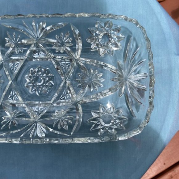 Dining | Vintage Cut Glass Rectangular Serving Dish | Poshmark